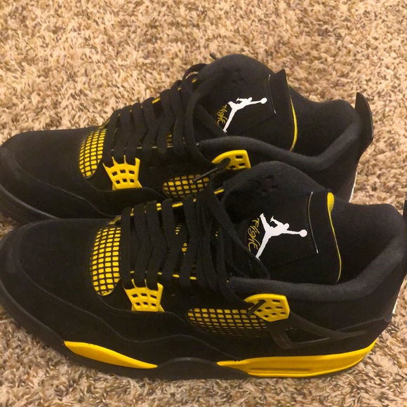 Jordan | Shoes | Jordan Retro 4s Lighting Black And Yellow Size 1 ...